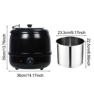 Commercial Soup Warmer, 8.8QT Electric Soup Kettle with Detachable Stainless Steel Insert Pot, Temperature Control, Soup Warmers for Parties Buffet Restaurant Catering Black