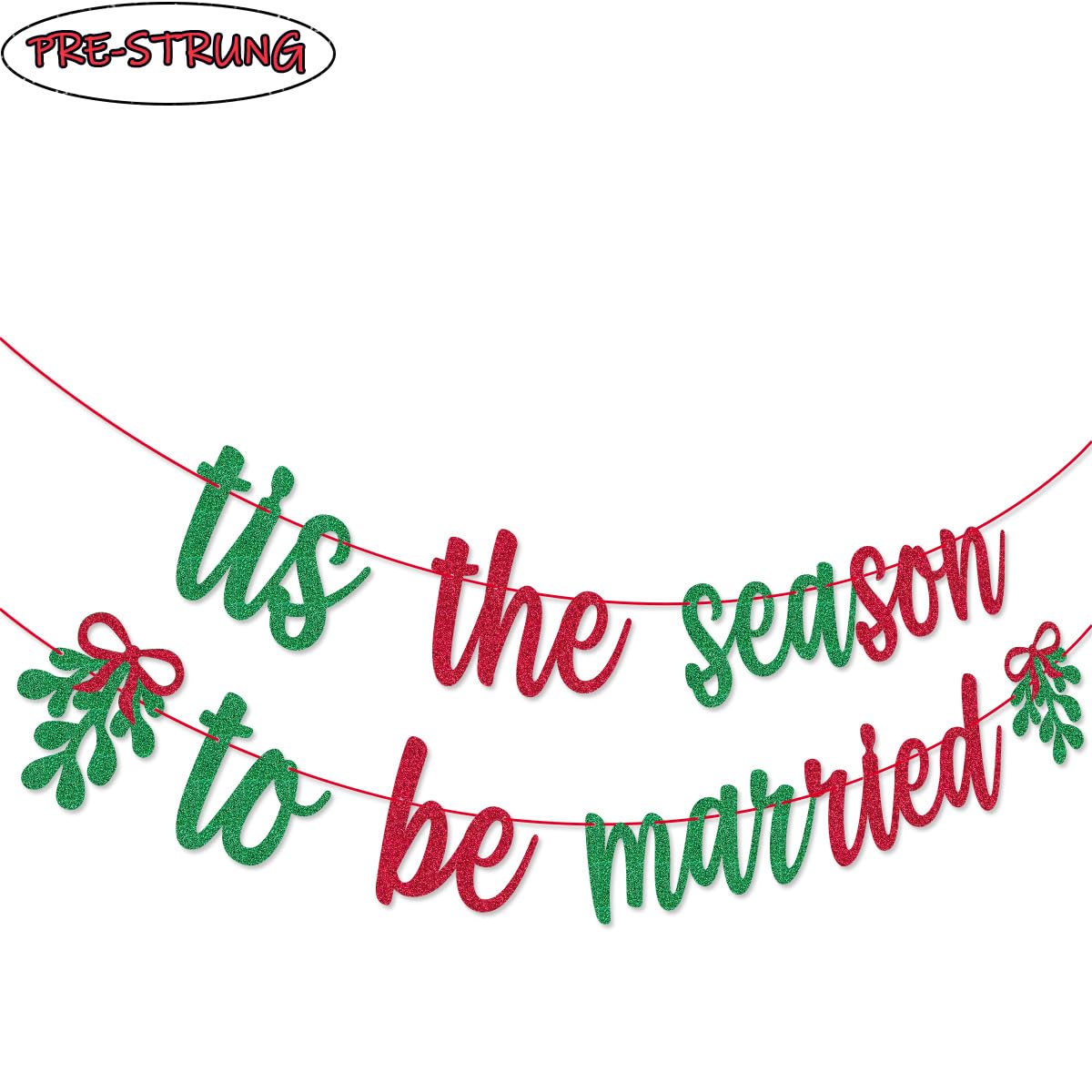 Tis The Season To Be Married Christmas Wedding Banner for Winter Bachelorette Party Christmas Bridal Shower Decorations