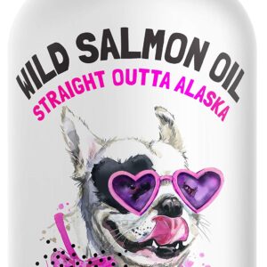 Wild Alaskan Salmon Oil for Dogs & Cats 32 oz and Turmeric Curcumin Hip & Joint Dogs Supplement Anti-Inflammatory Support for Arthritis & Mobility 120 Chews