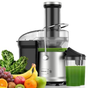 juicer, 1200w juicer machine with 3" feed chute for whole fruits and vegs, dual speeds centrifugal juice extractor, high juice yield, full copper motor, easy to clean, bpa free