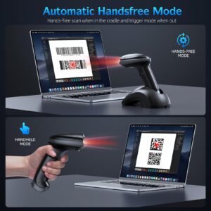 TEEMI 1D 2D Bluetooth Barcode Scanner with USB Cradle + TEEMI TMSL-58CR 1D/2D Bluetooth Barcode Scanner with Smart USB Cradle