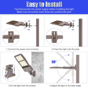 8Pack 400W LED Parking Lot Light Dusk to Dawn Outdoor Lighting Arm Mount 56000LM IP65 UL & DLC Commercial Light for Street Stadium Tennis Court 5000K (100-277VAC Input), LED Shoebox Light