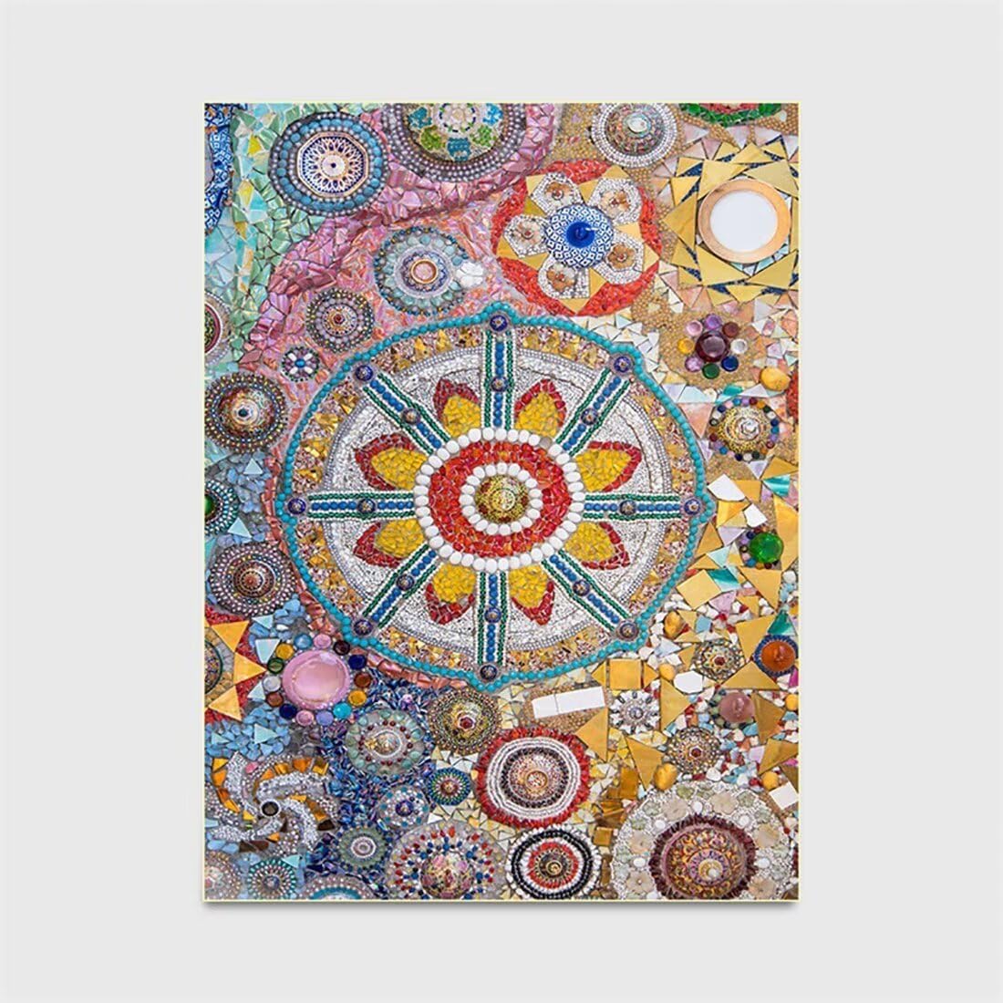 Qkjtyt Unique Colorful Mandala Floral Rugs 4'x6' Pebbles Cobblestones Flowers Print Area Rug for Bedroom Classroom Non-Shedding Low Pile Rectangular Mats,Red/Blue