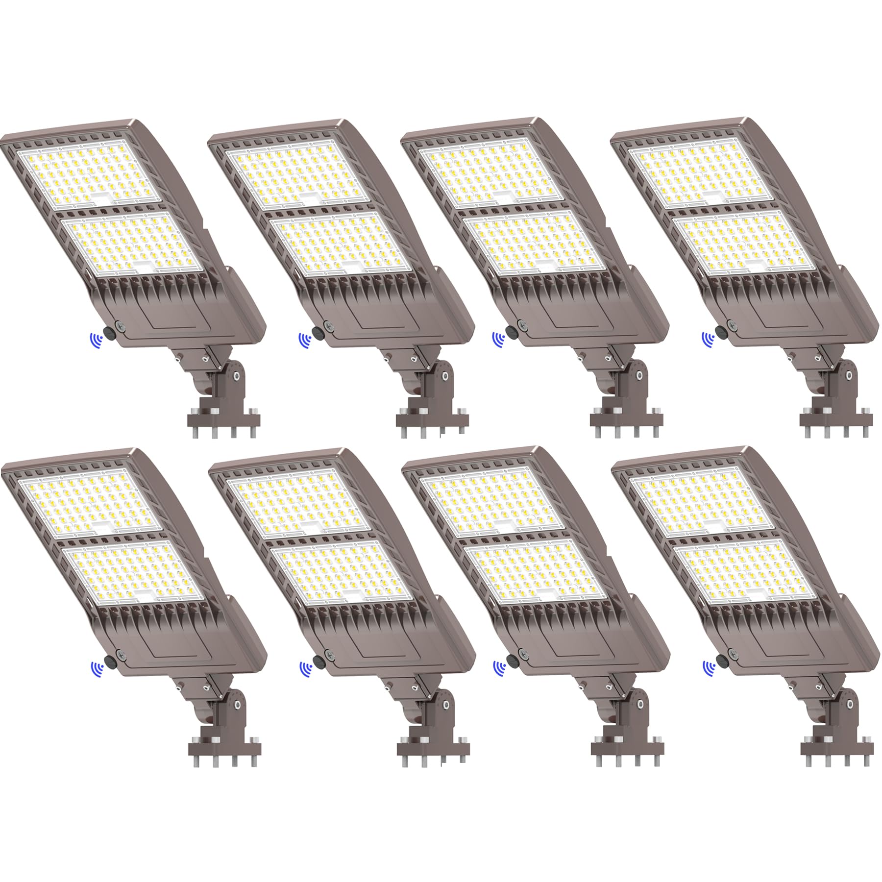 8Pack 400W LED Parking Lot Light Dusk to Dawn Outdoor Lighting Arm Mount 56000LM IP65 UL & DLC Commercial Light for Street Stadium Tennis Court 5000K (100-277VAC Input), LED Shoebox Light