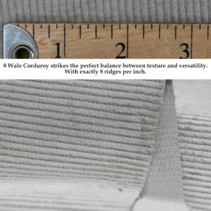 Corduroy Fabric 8 Wale Apparel 290-300GSM Solid Color by Continuous Yard 58" W 100% Cotton - Egyptian Yarn Stripe Texture Soft Trouser Coat Cushion Cover Sofa Cover Sewing Costume Upholstery Navy