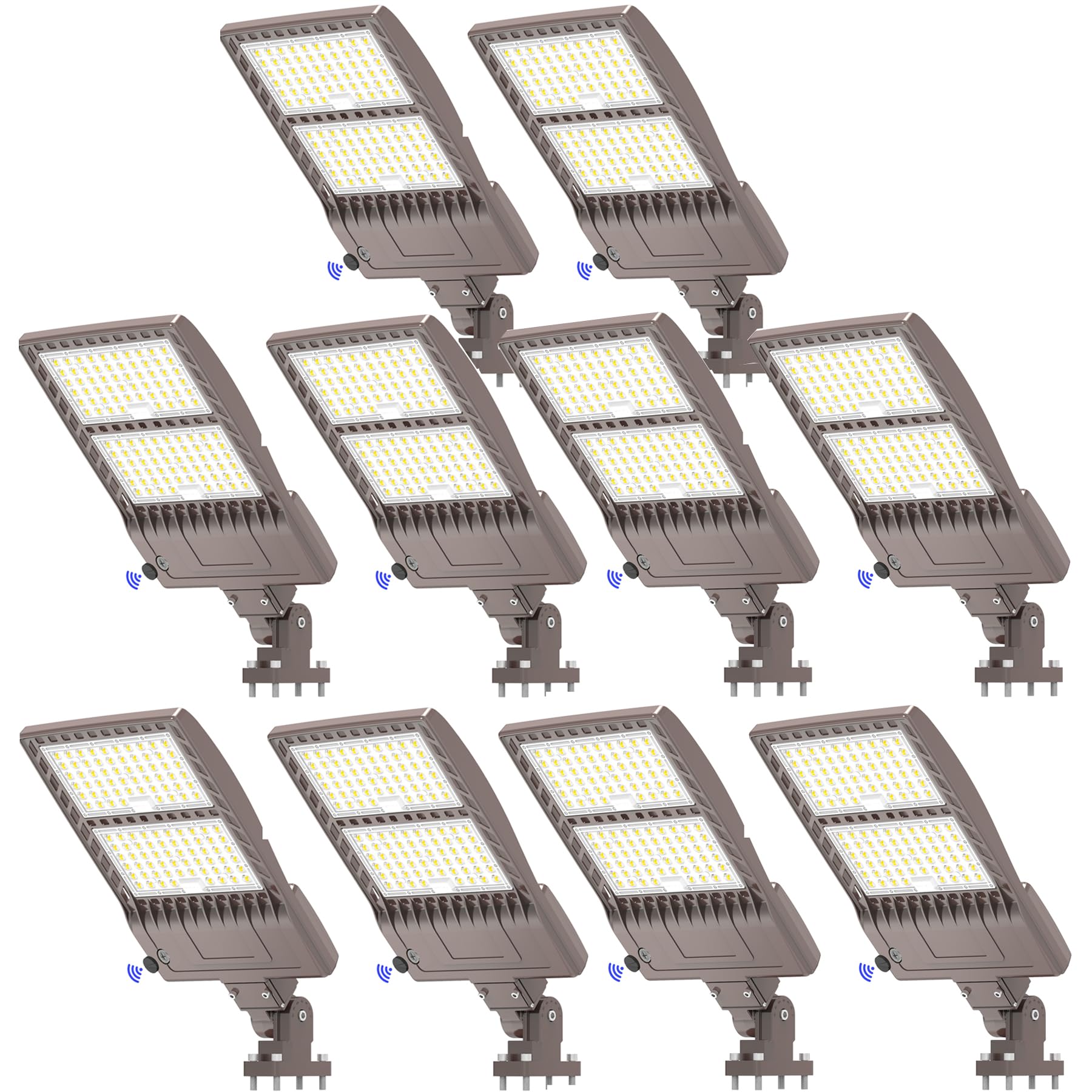 10Pack 400W LED Parking Lot Light Dusk to Dawn Outdoor Lighting Arm Mount 56000LM IP65 UL & DLC Commercial Light for Street Stadium Tennis Court 5000K (100-277VAC Input), LED Shoebox Light