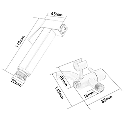 ZLOCYIVHE Toilet Spray Gun kit Handheld Bidet Sprayer for Toilet Bidet Shower Sprayer Black with Hose Cold Water Tap Brass Toilet Bidet Sprayer Wall Mount,B(A)