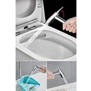 ZLOCYIVHE Bidet Sprayer kit for Toilet Diaper Bidet Toilet Sprayer Toilet Bidet Sprayer Handheld Bathroom Shower Head Hose 3.5M Telescopic Hose Water Divider with Bracket,Chrome