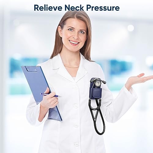 SKYREH Bundle: Stethoscope Holder Clip, Microfiber Velcro PU Leather Stethoscope Hip Holder + Magnetic PU Leather Stethoscope Hip Holder for 3M Littmann Classic III, 3M Littmann Cardiology IV