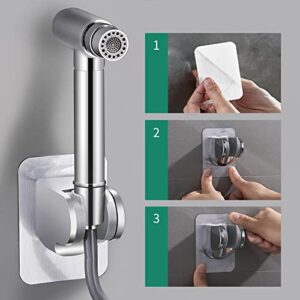 ZLOCYIVHE Handheld Bidet Toilet Sprayer Diaper Bidet Toilet Sprayer Bidet Sprayer for Toilet Brass 3m Hose Double Control Angle Valve Cleaning Toilet,Chrome A(Chrome B)