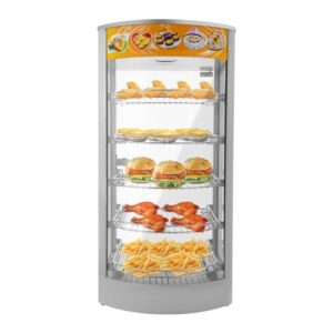 5-tier commercial countertop food warmer, 14''display pizza warmer electric pastry warmer case w/adjustable temperature from 30°c-85°c, pastry patty warmer case