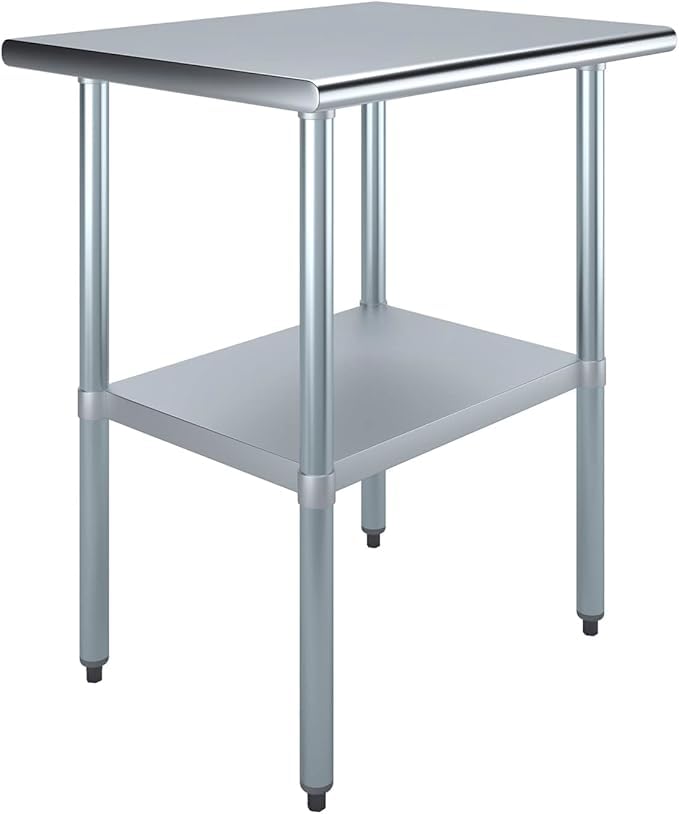 Express KitchQuip Stainless Steel Work Table | Commercial & Residential Kitchen Laundry Garage Utility Bench | NSF Metal Prep Table (24" x 30" Table)