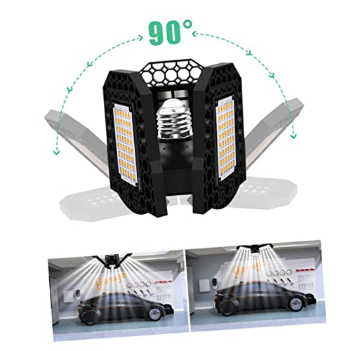 QUMIIRITY Warehouse Light LED Garage Ceiling Lights Motion Folding Light Garage Light Security Lamps Outdoor Flood Lights Deformation Lamp Outdoor Security Lights Black