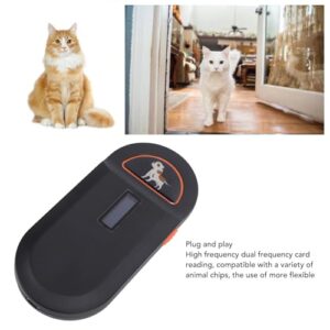 Pet Microchip Reader, FDX Animal Universal Microchip Tag Reader Scanner, 128 Data Storage, Pet Microchip Scanner, 800mah Rechargeable Microchip Scanner (Black)