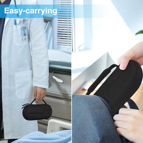 SKYREH Bundle: Stethoscope Holder Clip, PU Leather Stethoscope Hip Holder + Slim Stethoscope Hard EVA Case Shockproof Travel Storage Bag for 3M Littmann Classic III, 3M Littmann Cardiology IV