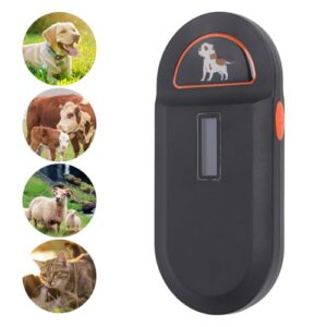 Pet Microchip Reader, FDX Animal Universal Microchip Tag Reader Scanner, 128 Data Storage, Pet Microchip Scanner, 800mah Rechargeable Microchip Scanner (Black)