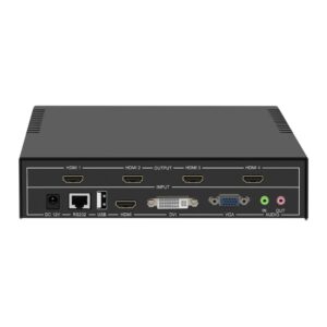 video wall controller 2x2,multi-screen procrssor 4k@60hz 4-way hdmi/usb(flash drive)/dvi/vga input,with 11 splicing modes,180°rotate,supporting 1 vga, 1 dvi, 1 usb, and 1 hdmi input