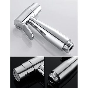 ZLOCYIVHE Handheld Bidet Toilet Sprayer Diaper Bidet Toilet Sprayer Bidet Sprayer for Toilet Brass 3m Hose Double Control Angle Valve Cleaning Toilet,Chrome A(Chrome B)