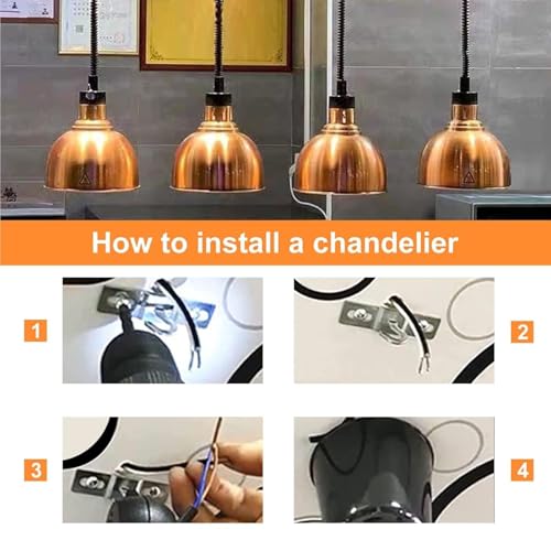 3Pcs Buffet Hanging Heat Lamps, 250W Buffet Food Heating Lamp with Telescopic Range 60-180cm for Buffet Kitchen Restaurant