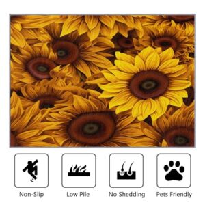 Yoozitrees Sunflower Rugs for Living Room - Sunflower Rug, 6x9 Rug, Yellow Flower Autumn Floral Area Rug, Fall Botanical Carpet, Washable & Non Slip & Soft Large Rugs, Sunflower Home Decor