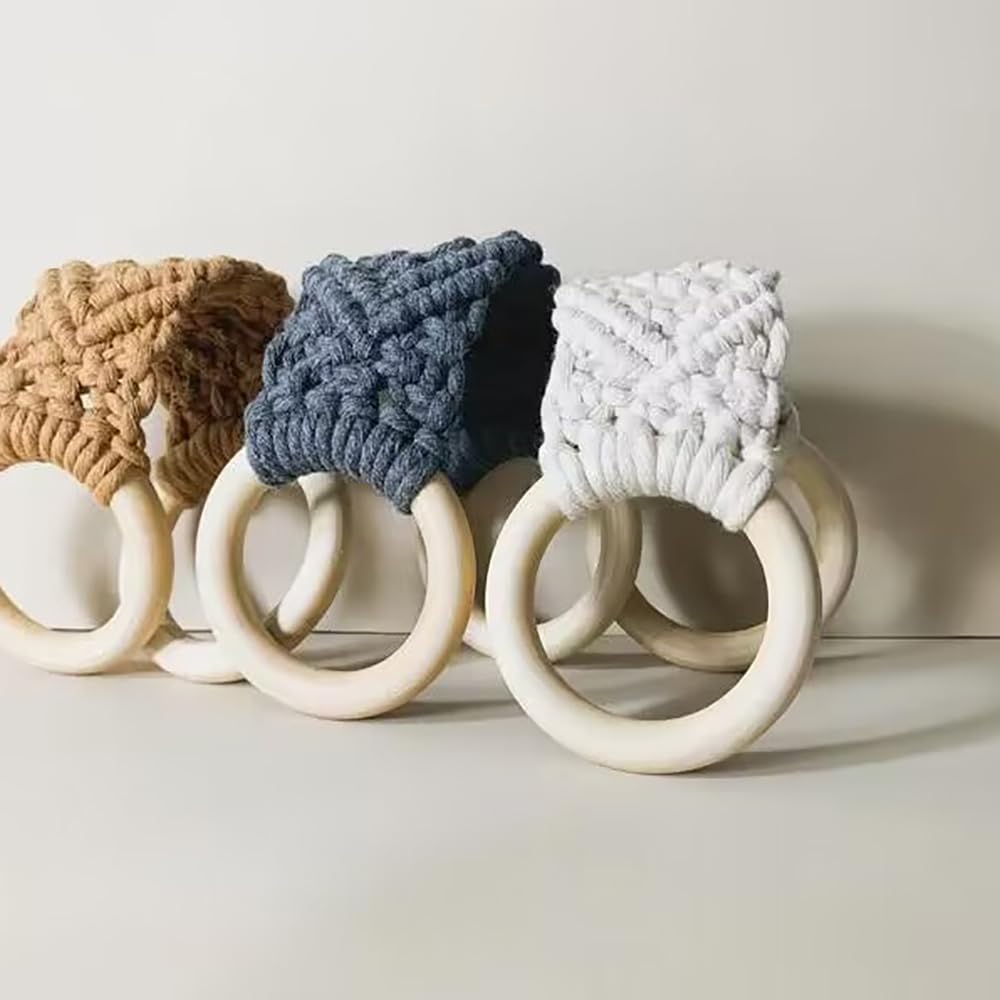 Crochet Towel Holder, Macrame Towel Holder Ring, Macrame Towel Holder Ring，Macrame Kitchen Towel Holder, Macrame Dish Towel Holder, Handmade Macrame Dish Towel Holder Decoration (3 PCS)