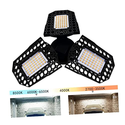 QUMIIRITY Warehouse Light LED Garage Ceiling Lights Motion Folding Light Garage Light Security Lamps Outdoor Flood Lights Deformation Lamp Outdoor Security Lights Black