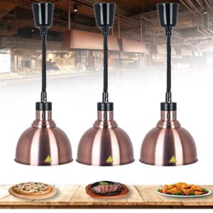 3pcs buffet hanging heat lamps, 250w buffet food heating lamp with telescopic range 60-180cm for buffet kitchen restaurant