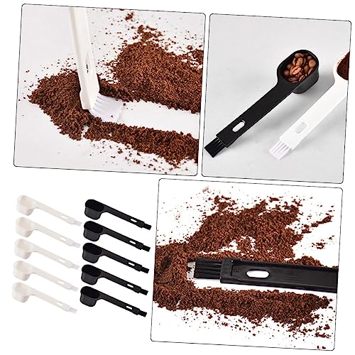 GRIRIW 10pcs Coffee Spoon Cleaning Brush Pp Milk Powder Scoop Coffee Espresso Maker Measuring Teaspoon Recyclable Spoon Tea Scoop Coffee Scoop Condiment Spoons Kitchenware White Nylon