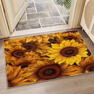 Yoozitrees Sunflower Rugs for Living Room - Sunflower Rug, 6x9 Rug, Yellow Flower Autumn Floral Area Rug, Fall Botanical Carpet, Washable & Non Slip & Soft Large Rugs, Sunflower Home Decor