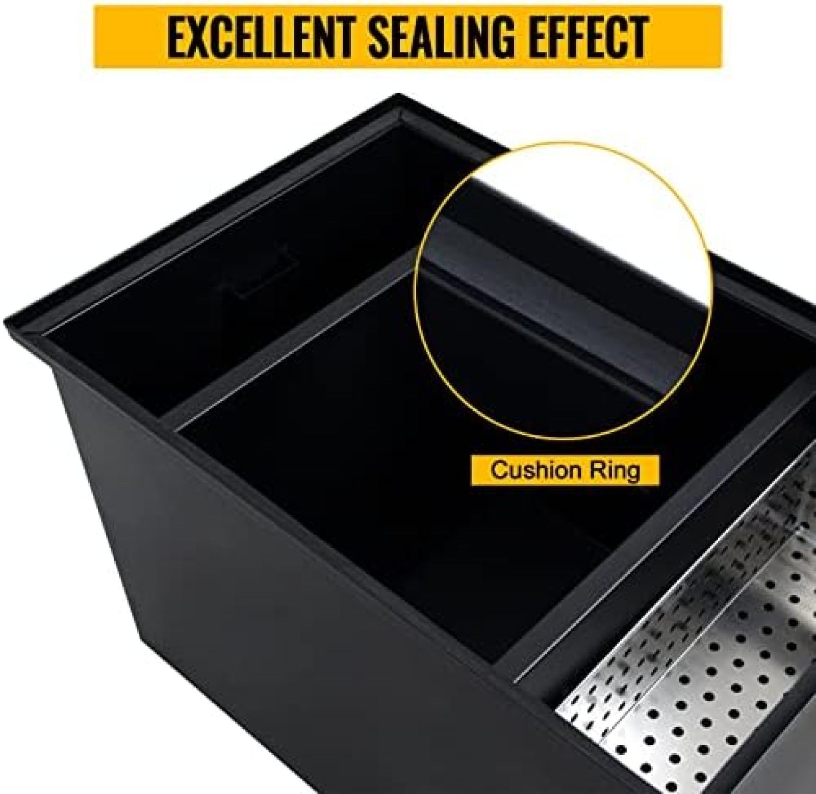 Commercial Grease Trap Interceptor for Restaurant Under Sink Kitchen 4.6 GPM Waste Water Oil-Water Separator, for Restaurant Canteen Home Kitchen,40 LB,Black