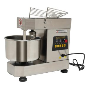 commercial food mixe, 10qt 110v heavy duty electric food mixer commercial 750w stand mixer dough kneading machine with security shield & timer for bakeries restaurants pizzerias