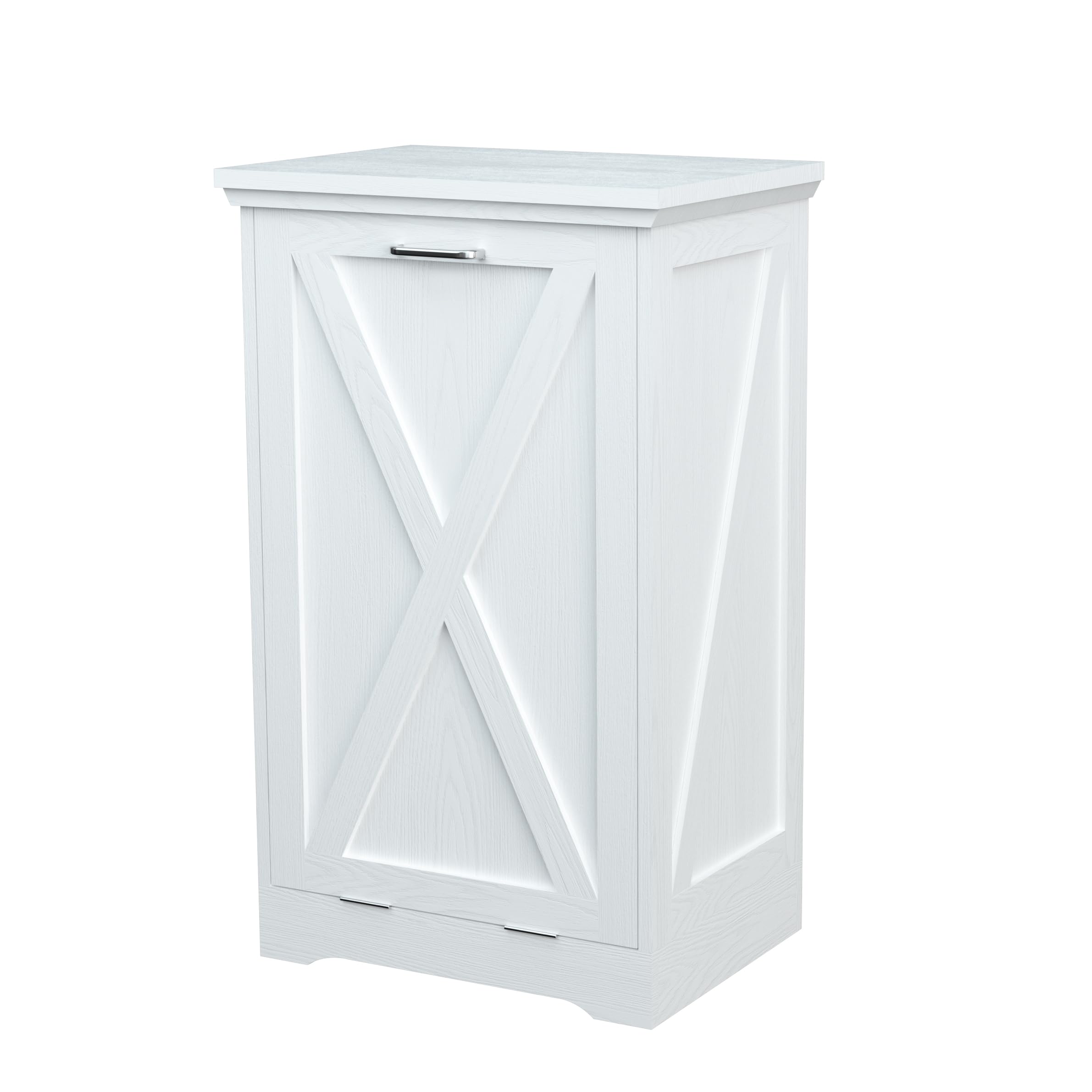 TOLEAD Tilt Out Trash Can Cabinet, 10 Gallon Kitchen Trash Cabinet Hidden Trash Can with Deodorizing & Negative Ion Pet Proof for Kitchen,Dining Room, Living Room,White