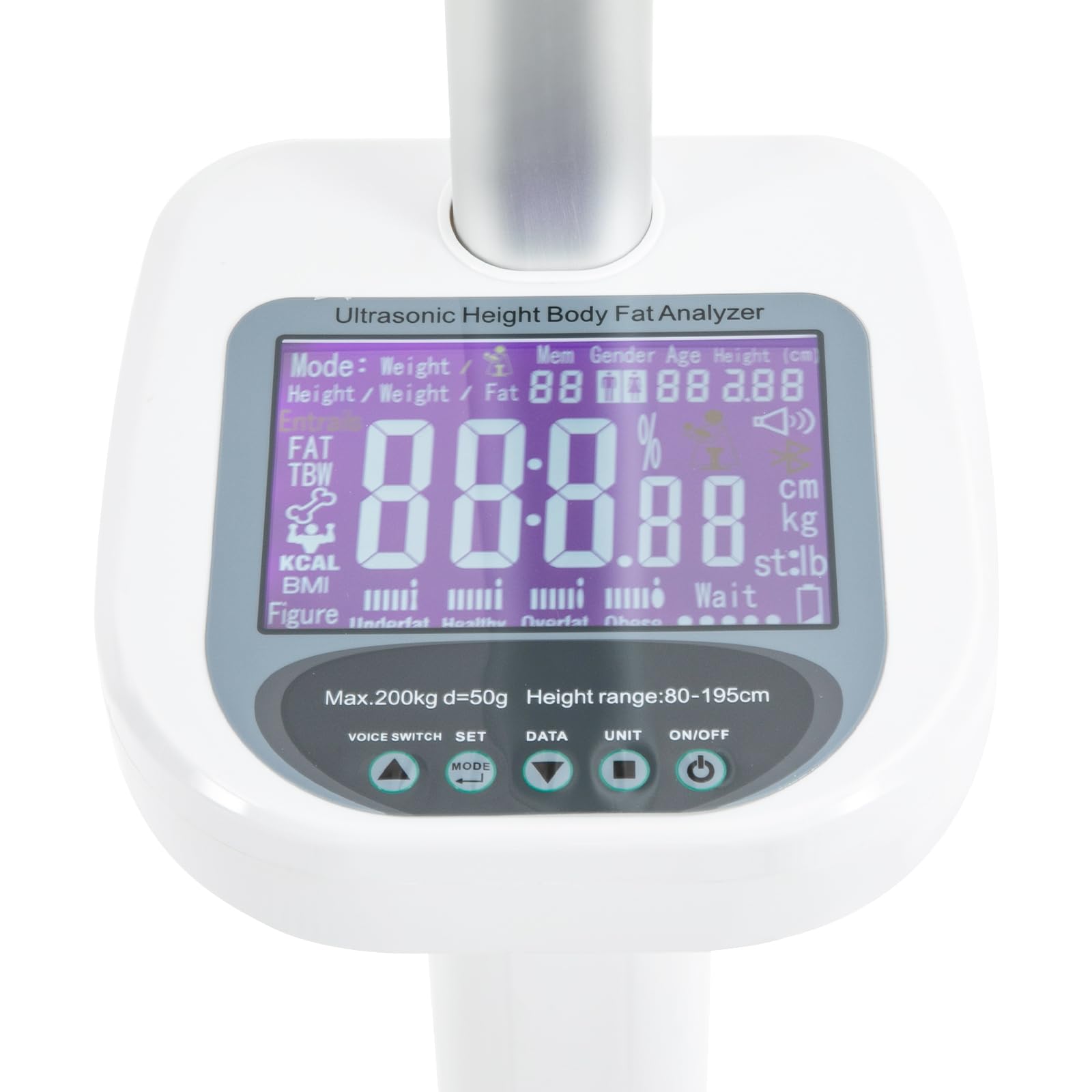 Digital Physician Scale, Professional Medical Scale, Ultrasonic Height and Body Fat Measurement Device, Smart Body Composition Analyzer, Suitable for Measuring Weight, BMI, Muscle, Bone, Calories