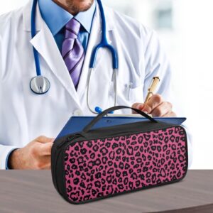 Puganiruo Leopard Print Stethoscope Case for Classic III Monitoring Stethoscope, Lightweight II S.E, Acoustica Deluxe Stethoscopes-Purple Marble Rose Pink