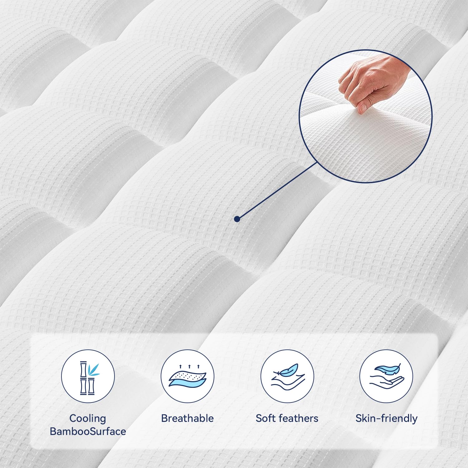 Bedluxury Dual Layer 3 Inch Memory Foam Mattress Topper Queen Size，2 Inch Gel Memory Foam and 1 Inch Cooling Pillow Top Mattress Pad Cover for Back Pain，Comfort Support & Pressure Relief