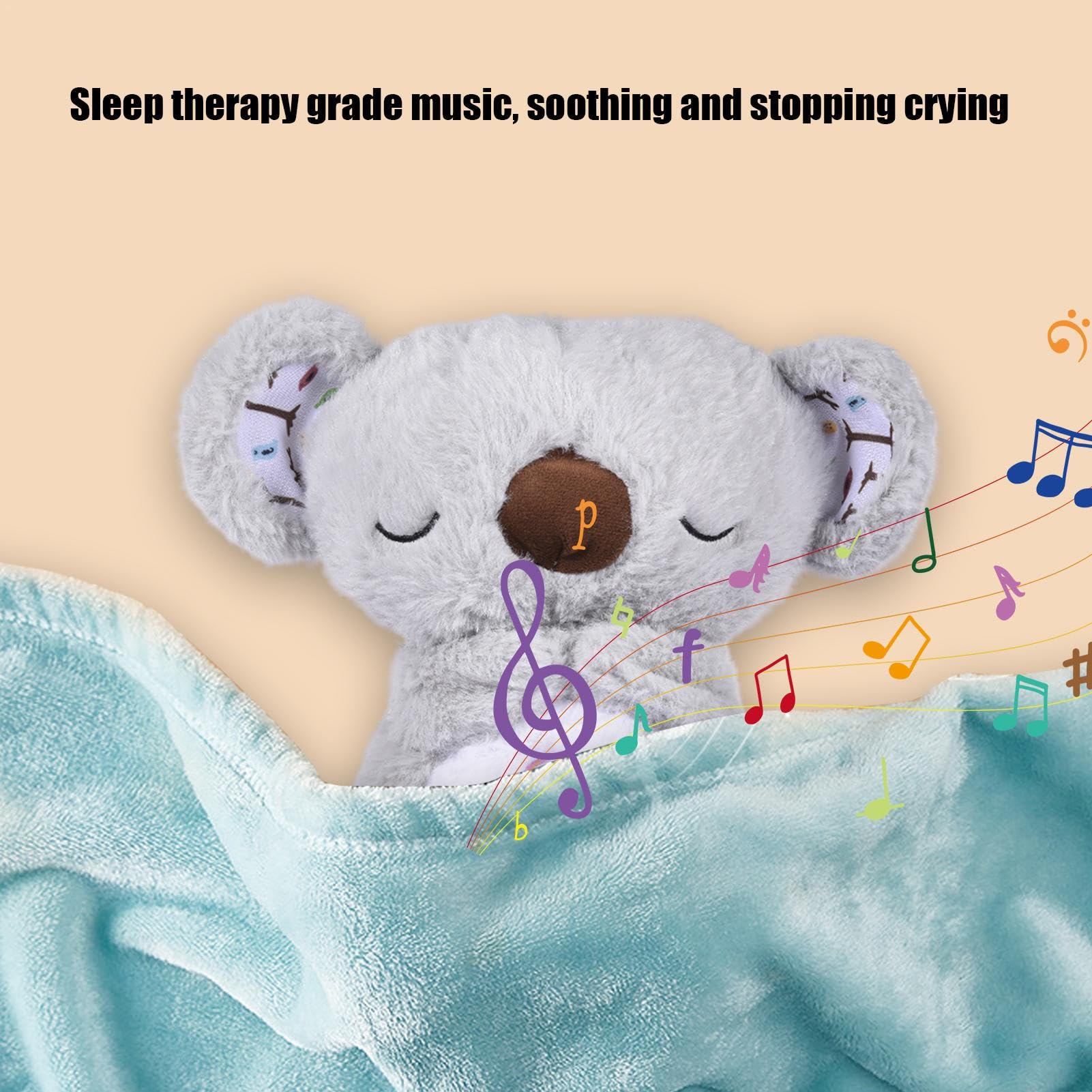 The Relief Koala, Anxietys Relief Koala Breathing, Breathing Otters Sleep Buddy for Adults, Sleeping Koala Plush Breathing, 2024 New Calming Koala, Adjustable Music