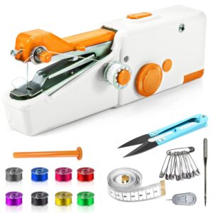 handheld sewing machine, portable sewing machine for beginners, battery operated mini sewing machines small sewing device for quick stitching, home travel diy