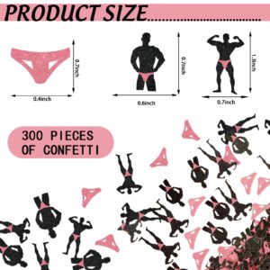 Whaline 300Pcs Bachelorette Party Table Confetti Funny Male Confetti Black Pink Table Centerpiece For Bridal Shower Party Decoration