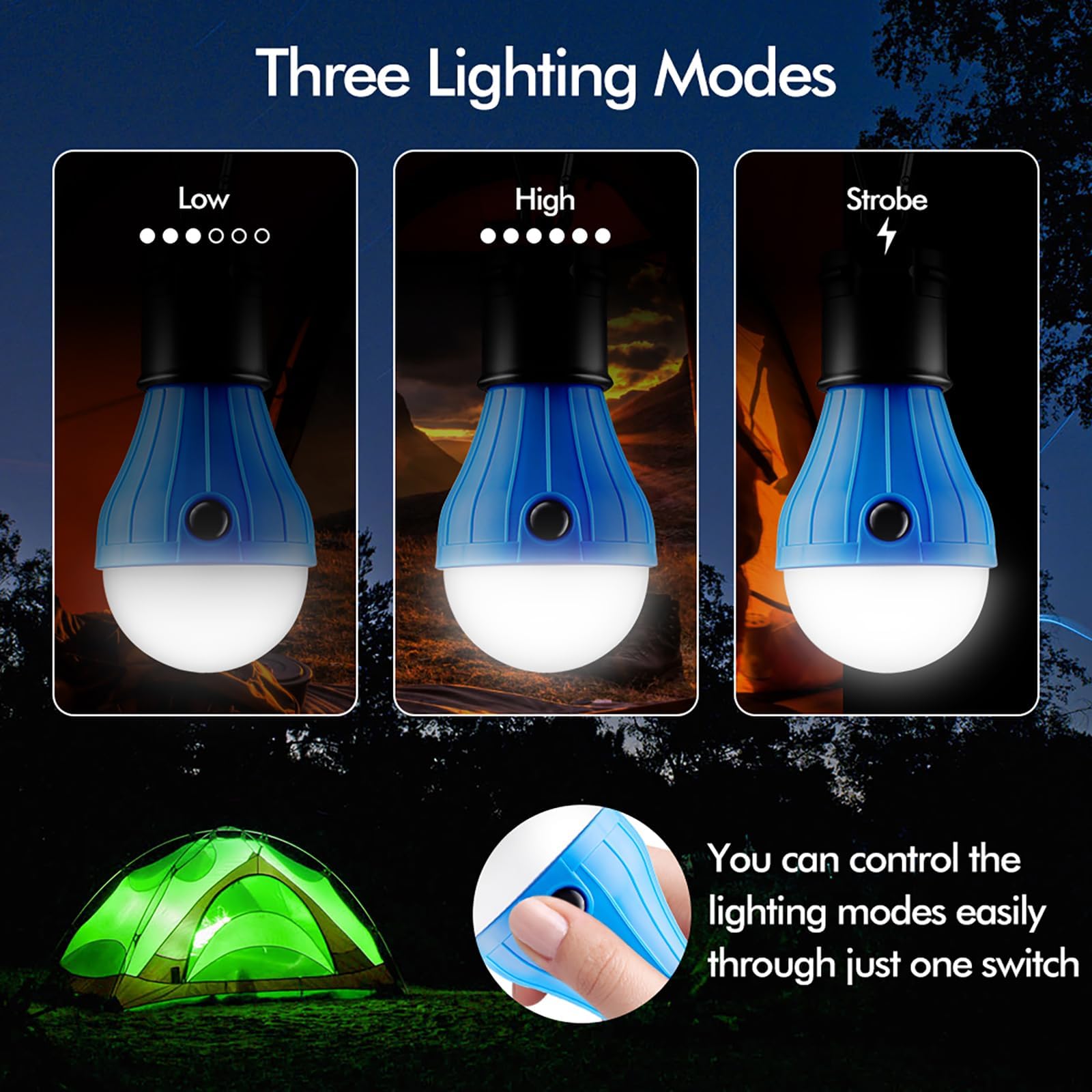 Camping Lights FLY2SKY Tent Lights Camping Equipment for Camping Hiking Backpacking Fishing Hurricane Emergency Outage