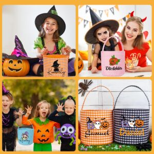 Fasinheaco Personalized Halloween Basket - Monogrammed with Name,Pumpkin,Custom Trick or Treat Bucket,Halloween Gifts Basket,Candy Bags for Halloween Party Favor