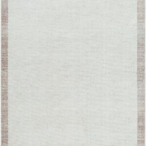 Livabliss x Our PNW Home Olympic Solid Border Area Rug, 7'10" x 10', Ivory/Brown