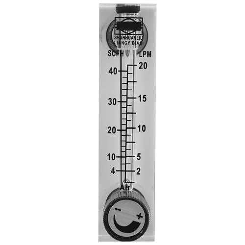 Panel Type Flowmeter, Material, Adjustable Rate for Gas Medium Measurement, Transparent Acrylic Body, LZM, 6T 2, 20LPM or 4, 40SCFH Gas Meter