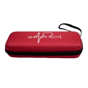 siabiced stethoscope case, storage bag portable accessories eva bag travel case, lightweight, stethoscope carrying bag organizer, red