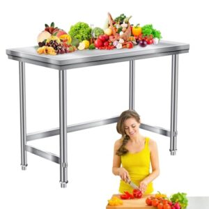 food prep table,24x20x31 inches household stainless steel prep table | kitchen furniture anti-rust for cafeterias, clean rooms, hotels, hospitals