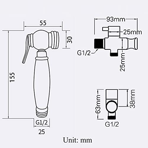 ZLOCYIVHE Hand Shower for Toilet Black Hand Held Bidet Toilet Sprayer Kit Toilet Sprayer for Cloth Diapers Brass with Hose Cold Water Toilet Handheld Bidet Sprayer