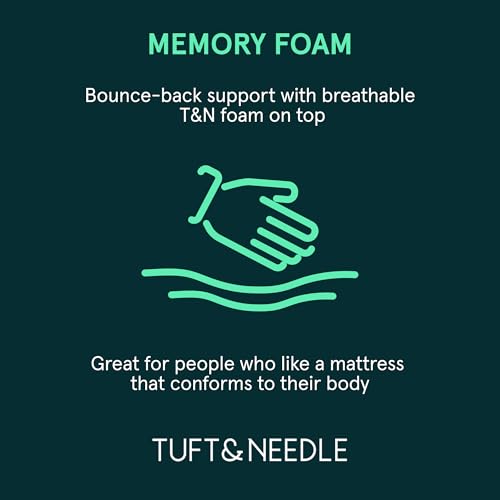 Tuft & Needle Original Medium Queen Size Adaptive Foam Mattress in a Box, Cooling Gel, Pressure Relief, Supportive, 100 Night Trial, Fiberglass Free, CertiPUR-US, 10-Year Limited Warranty