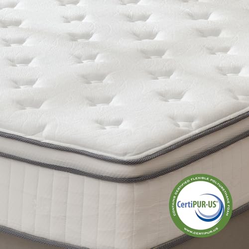 wOod-it Twin Mattress, 10 Inch Foam and Spring Hybrid Mattress, Medium Firmness, Durable Support, Certified Safe Foams & Fabric