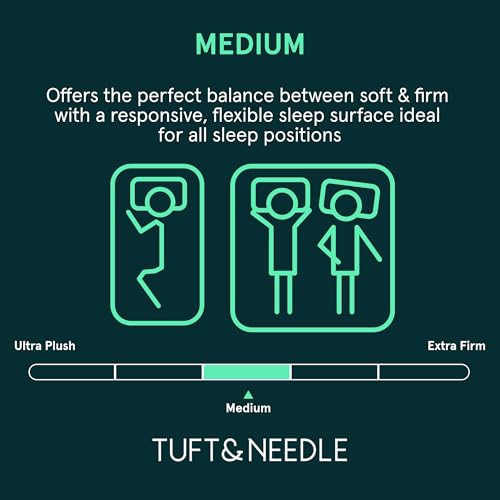 Tuft & Needle Original Medium Queen Size Adaptive Foam Mattress in a Box, Cooling Gel, Pressure Relief, Supportive, 100 Night Trial, Fiberglass Free, CertiPUR-US, 10-Year Limited Warranty