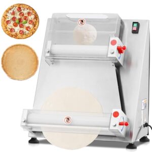 pizza dough roller sheeter max 16", commercial electric pizza dough roller machine, stainless steel, 370w dough sheeter machine for home, pizza bread shops