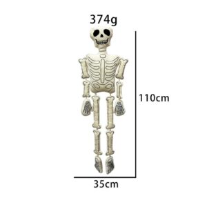 bigmon: 43 inch Skull and White Bones; Head Structure of White Bone Man; Stuffed Plush Toys; Halloween Plush Skeleton (110cm); Shelf Decoration, Handmade Halloween Decorations, Plush Skeleton Dolls